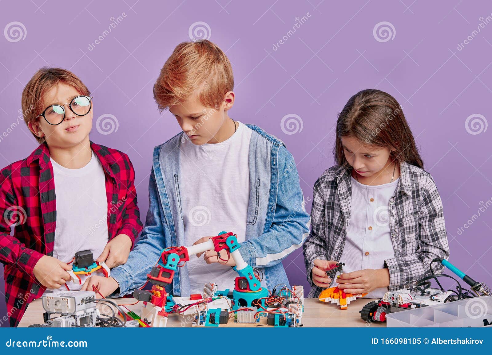 Playful Children Spend Time in Engineering Club Stock Image - Image of ...