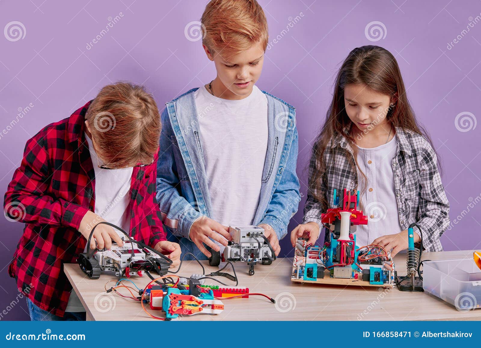 Playful Children Spend Time in Engineering Club Stock Image - Image of ...