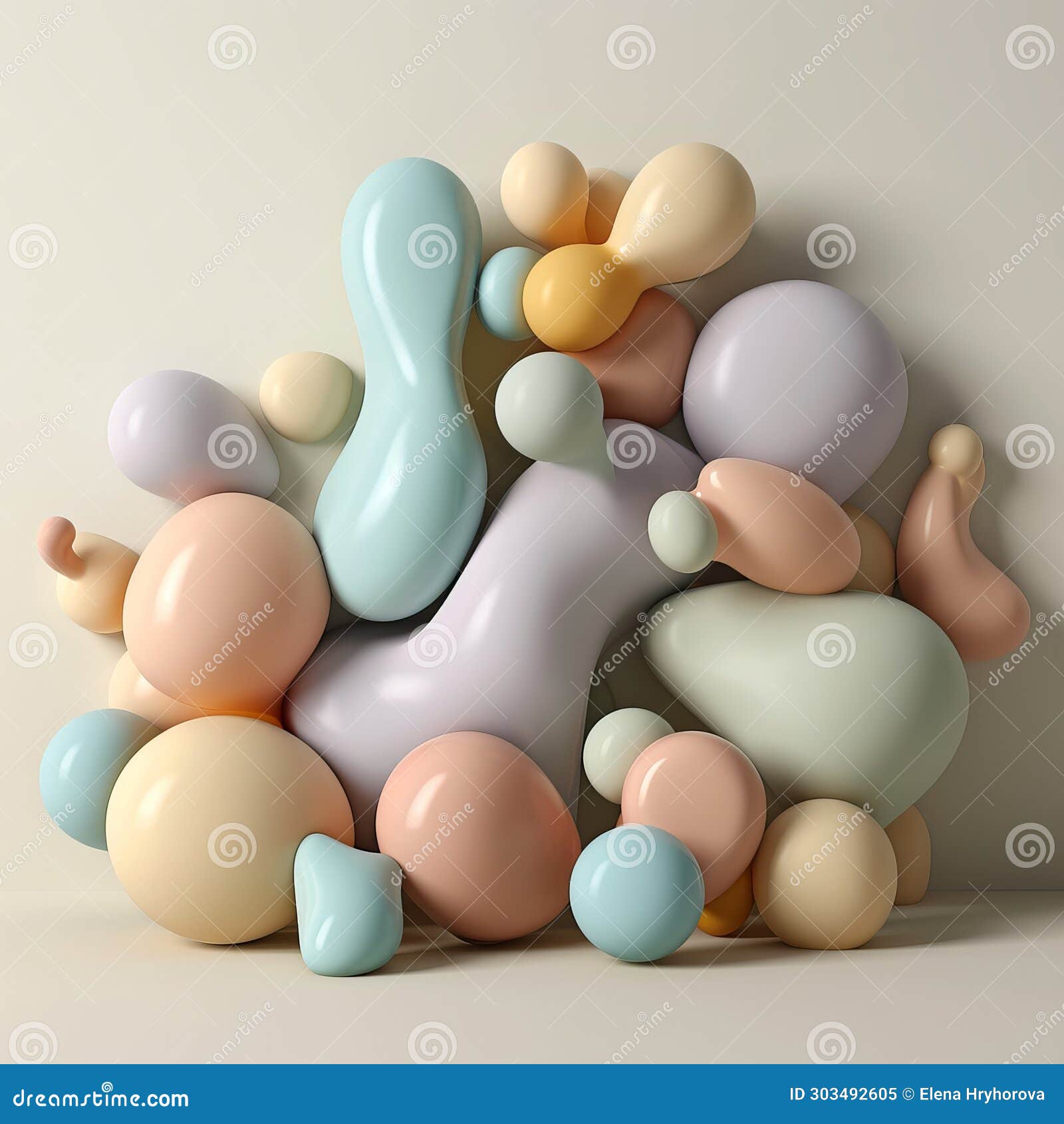 A Playful Cluster of Pastel Forms Creating a Whimsical, Soft-touch ...