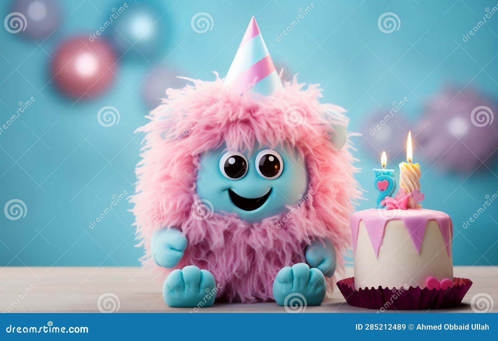 Playful Creature: Colorful Birthday Celebration, AI-generated Image ...