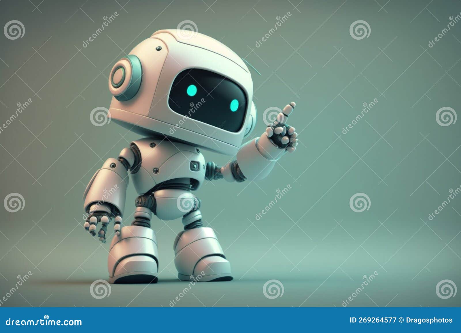 Playful Cute and Happy Toy Robot Android 3d Rendering. Ai Generated ...