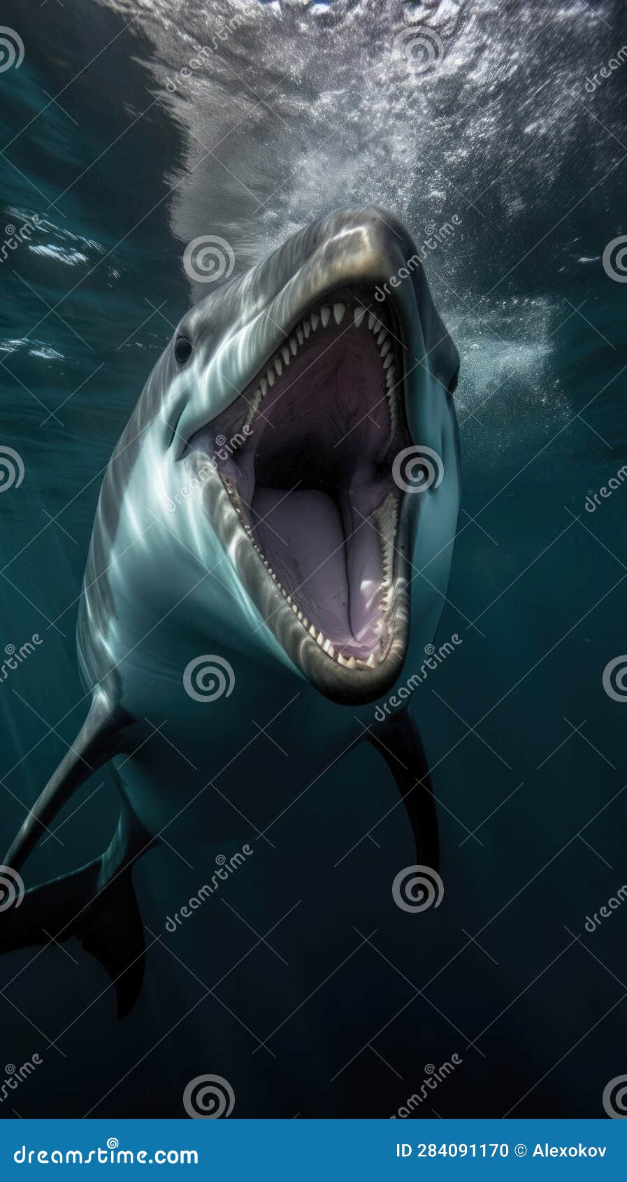 Playful Dolphin Staring at the Camera with a Big Smile AI Generated ...