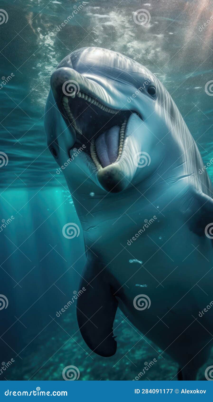 Playful Dolphin Staring at the Camera with a Big Smile AI Generated ...
