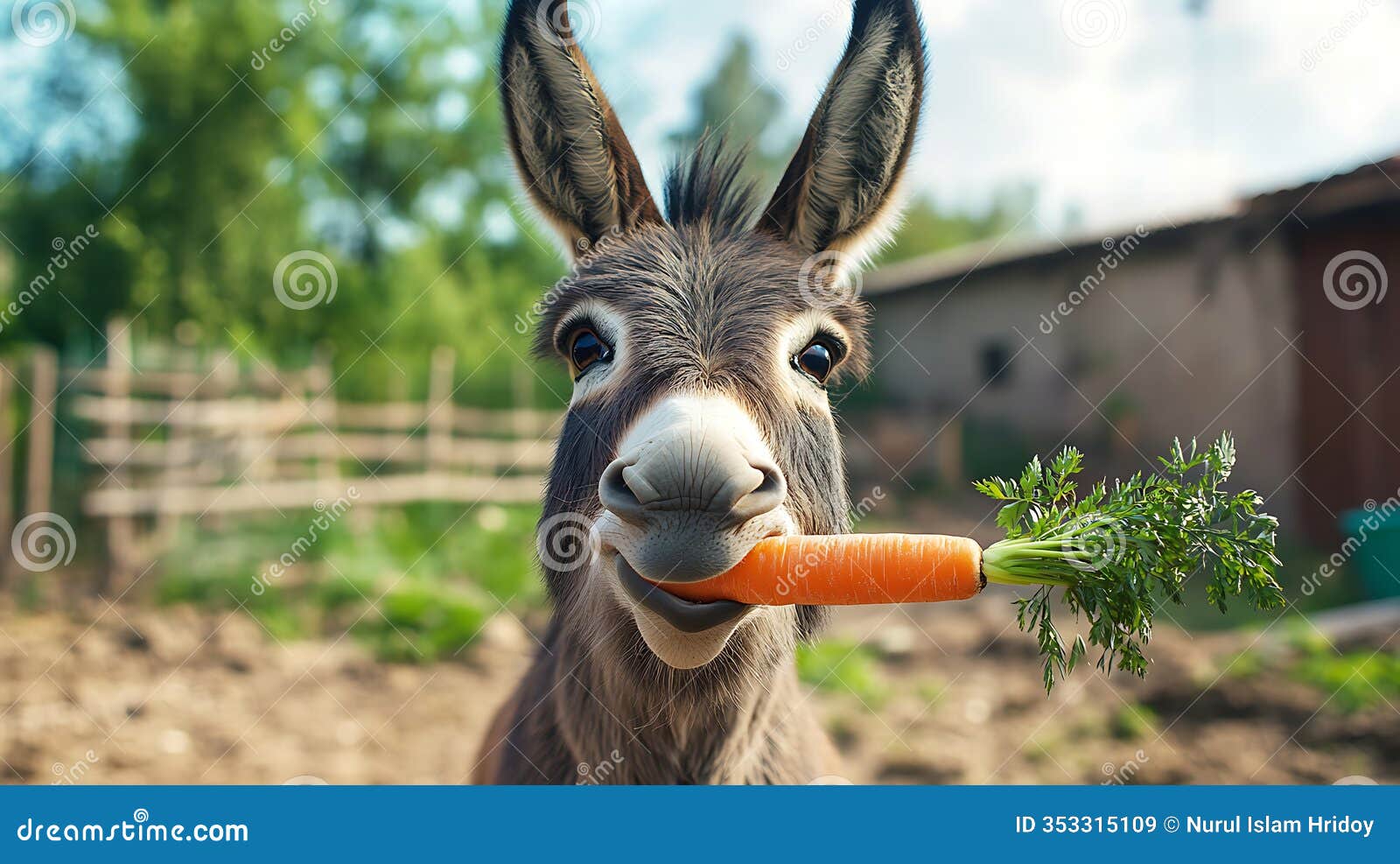 Donkey And His Carrot Vector Illustration | CartoonDealer.com #50234420