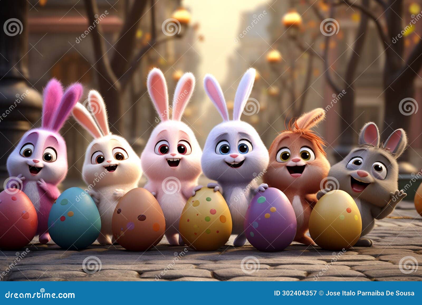 Playful Easter Egg Characters Engaged in a Stock Illustration ... Playful Easter Egg Characters Engaged in a Stock Illustration ...