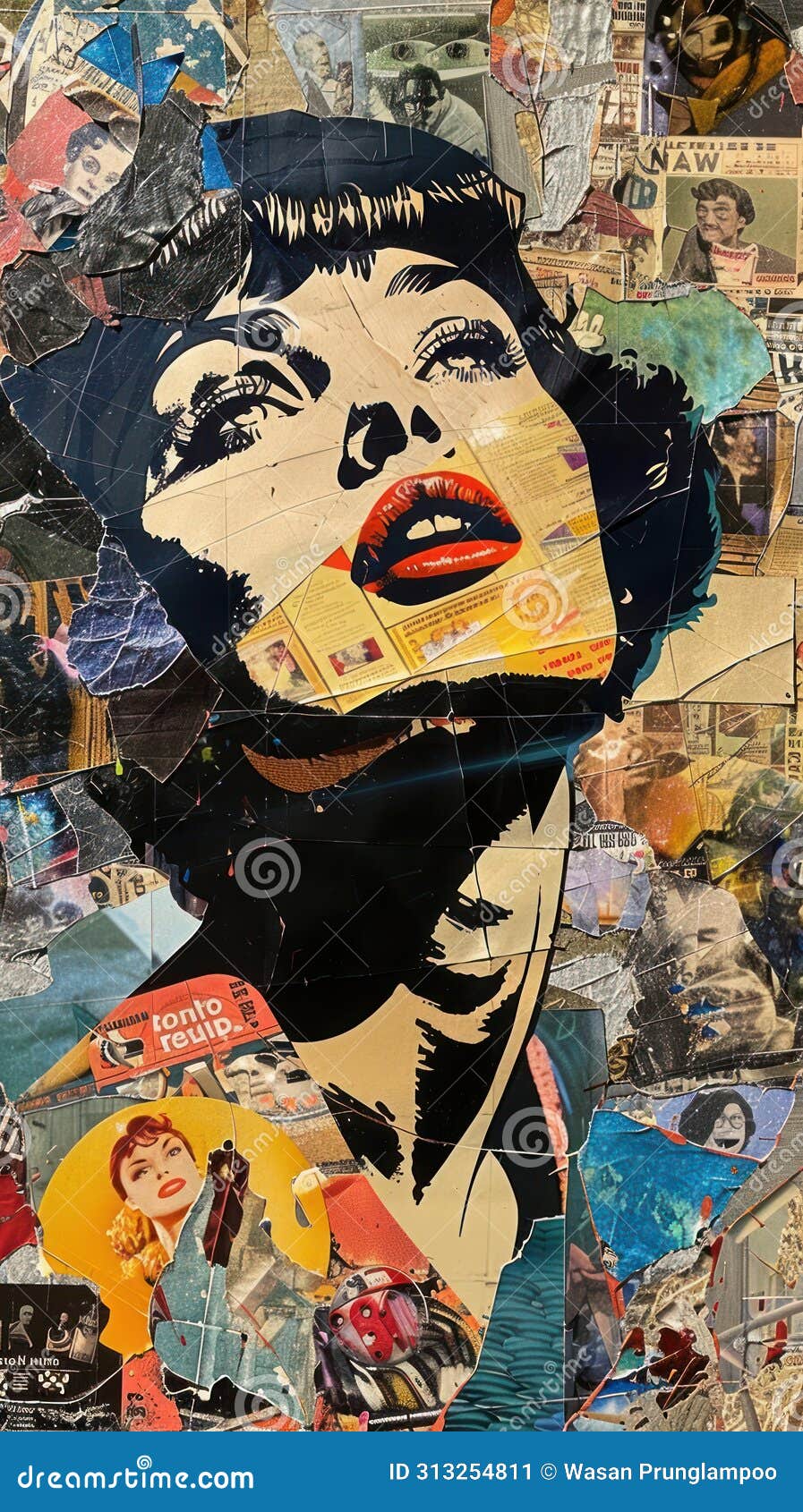 A Playful and Edgy Paper Collage, Integrating Retro Comic Elements into ...