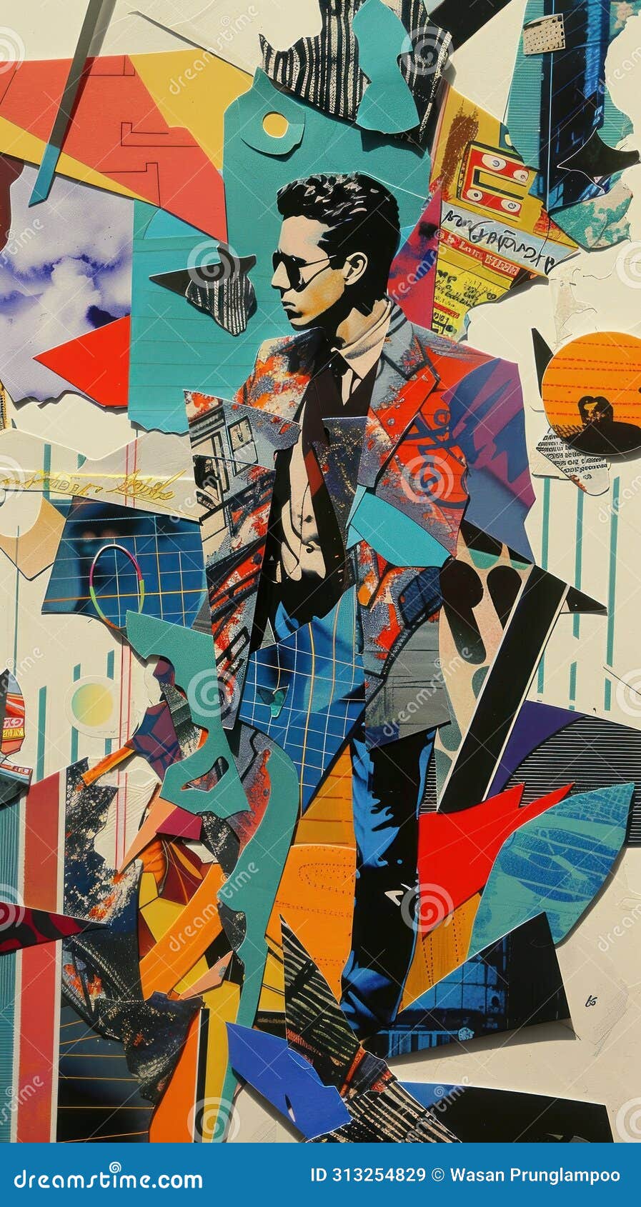 A Playful and Edgy Paper Collage, Integrating Retro Comic Elements into ...