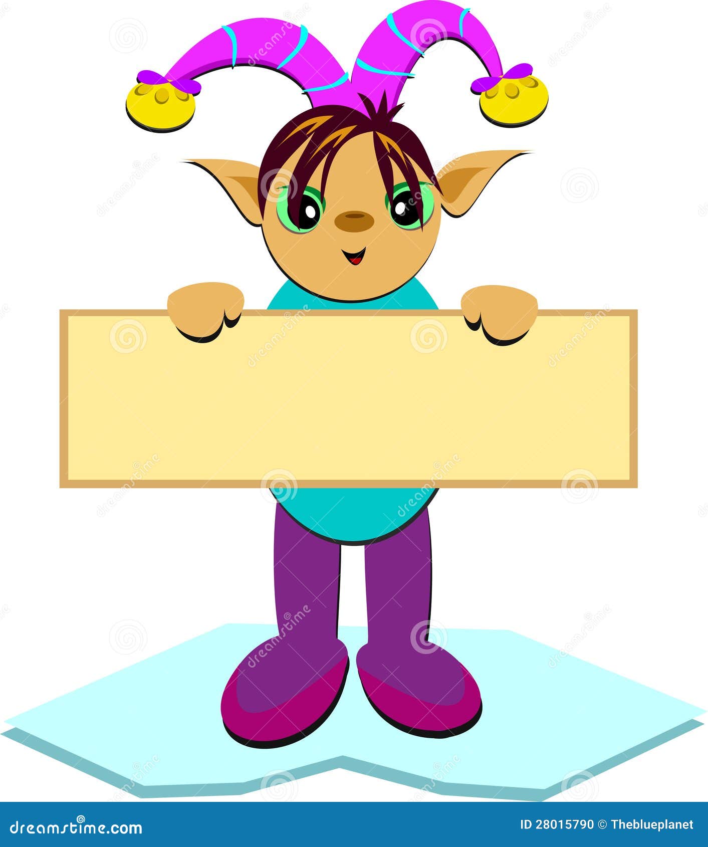 Playful Elf Holding a Sign stock vector. Illustration of fairy - 28015790