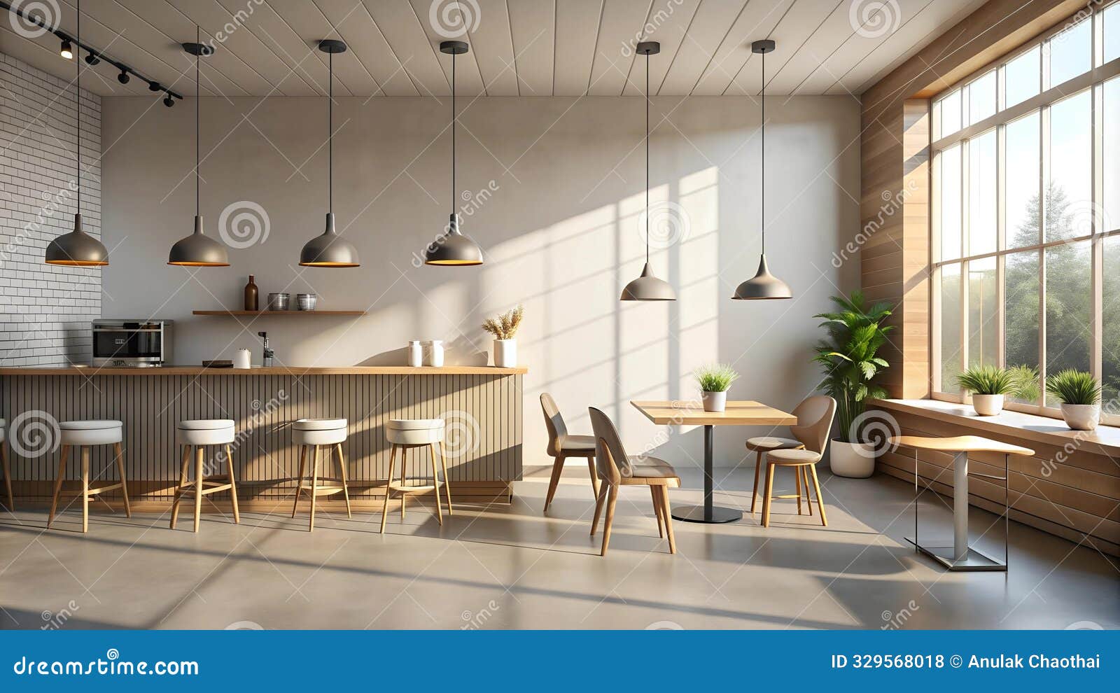 A Playful Exploration Of Light And Shadow In A Coffee Shop Setting AI ...