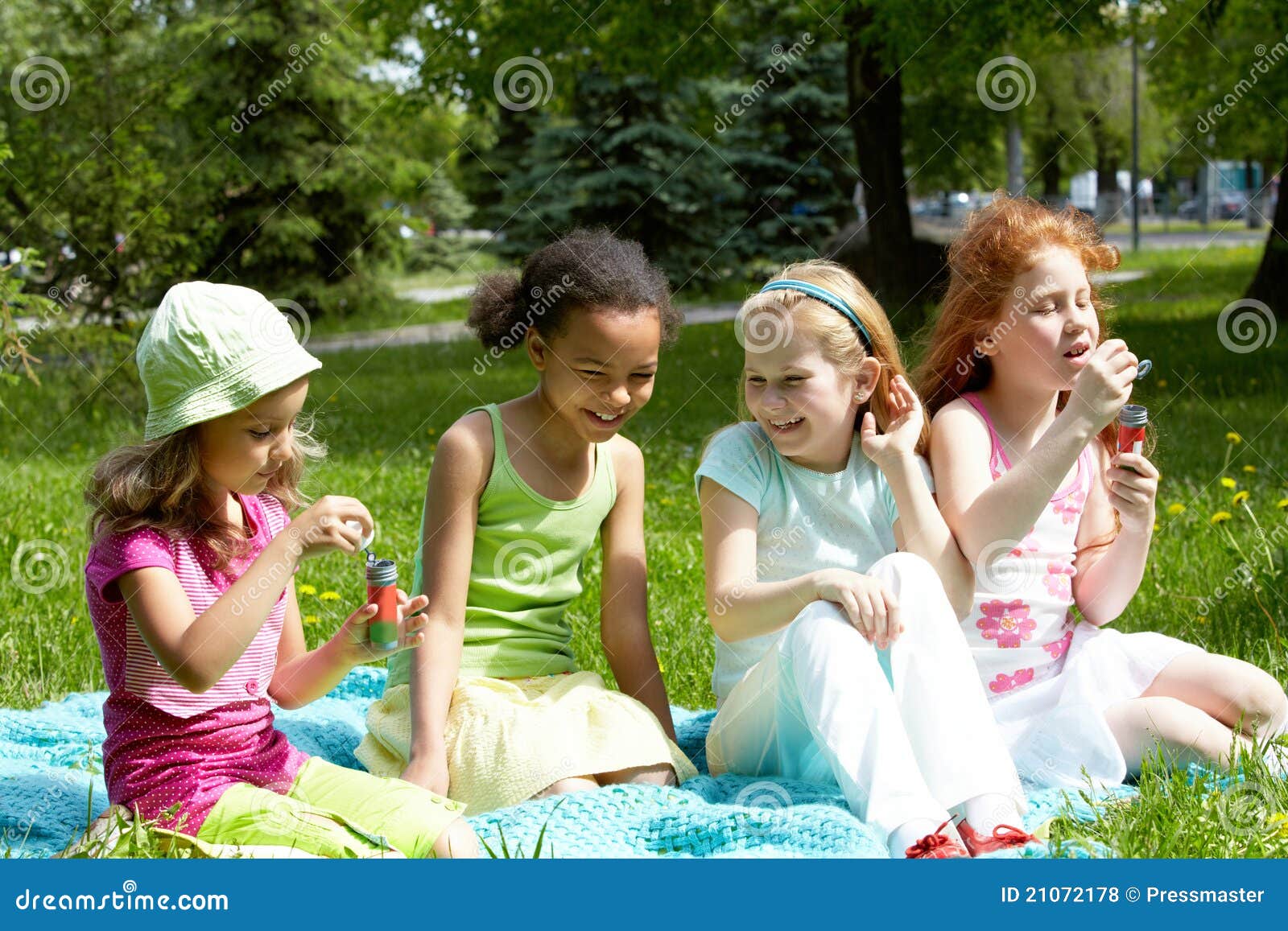 Playful friends stock photo. Image of outside, group - 21072178