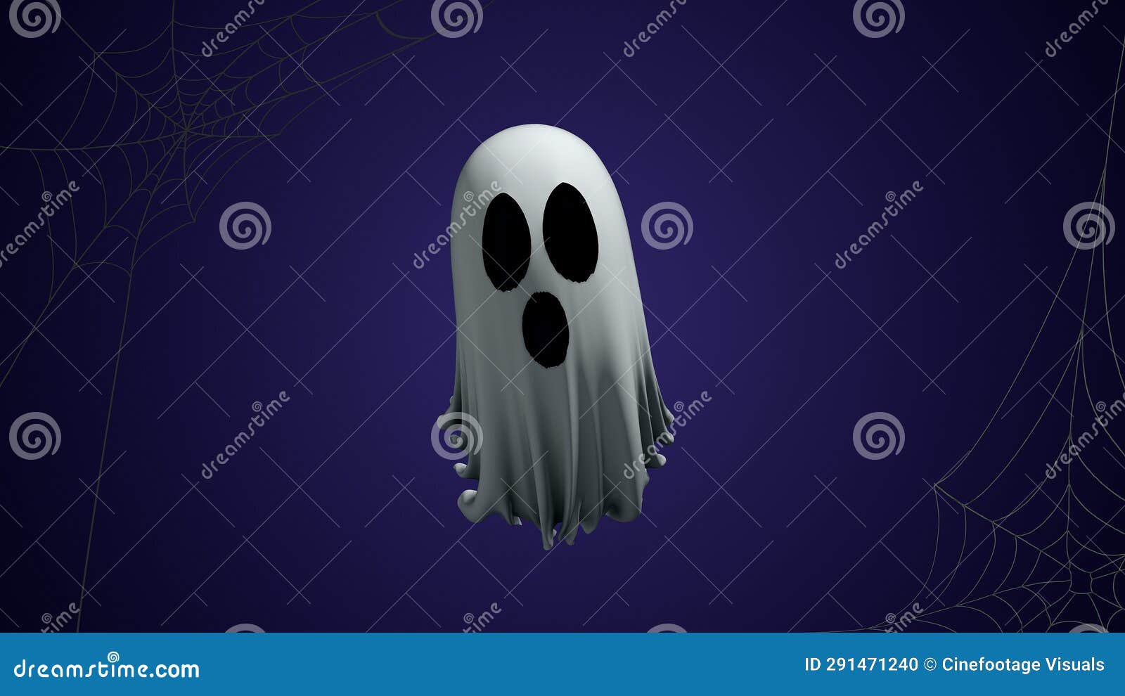 Ghost Halloween Spooky Surprise in Web Frame Stock Illustration ...