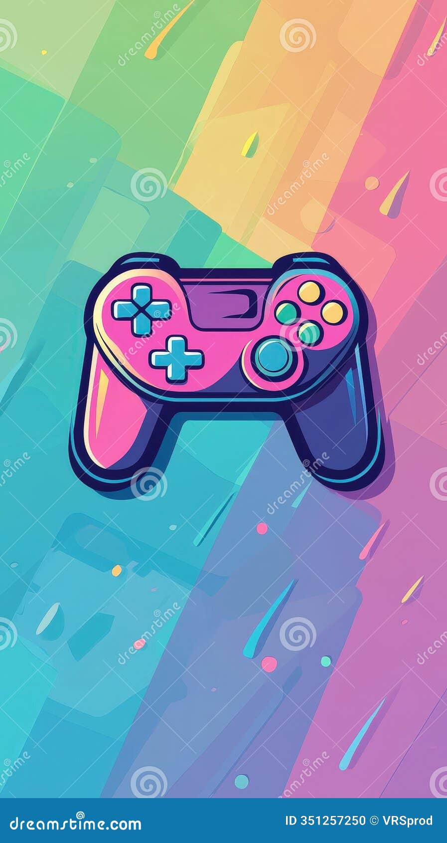 Playful Game Controller Illustration on Gradient Background Stock ...
