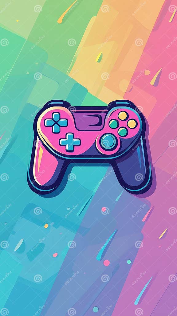 Playful Game Controller Illustration on Gradient Background Stock ...