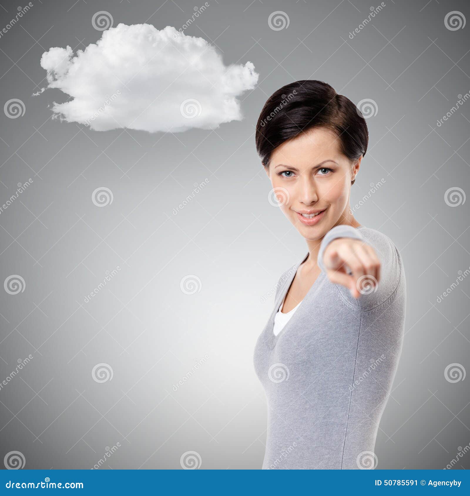 Playful Girl Shows Imperious Hand Gesture Stock Image - Image of adult ...
