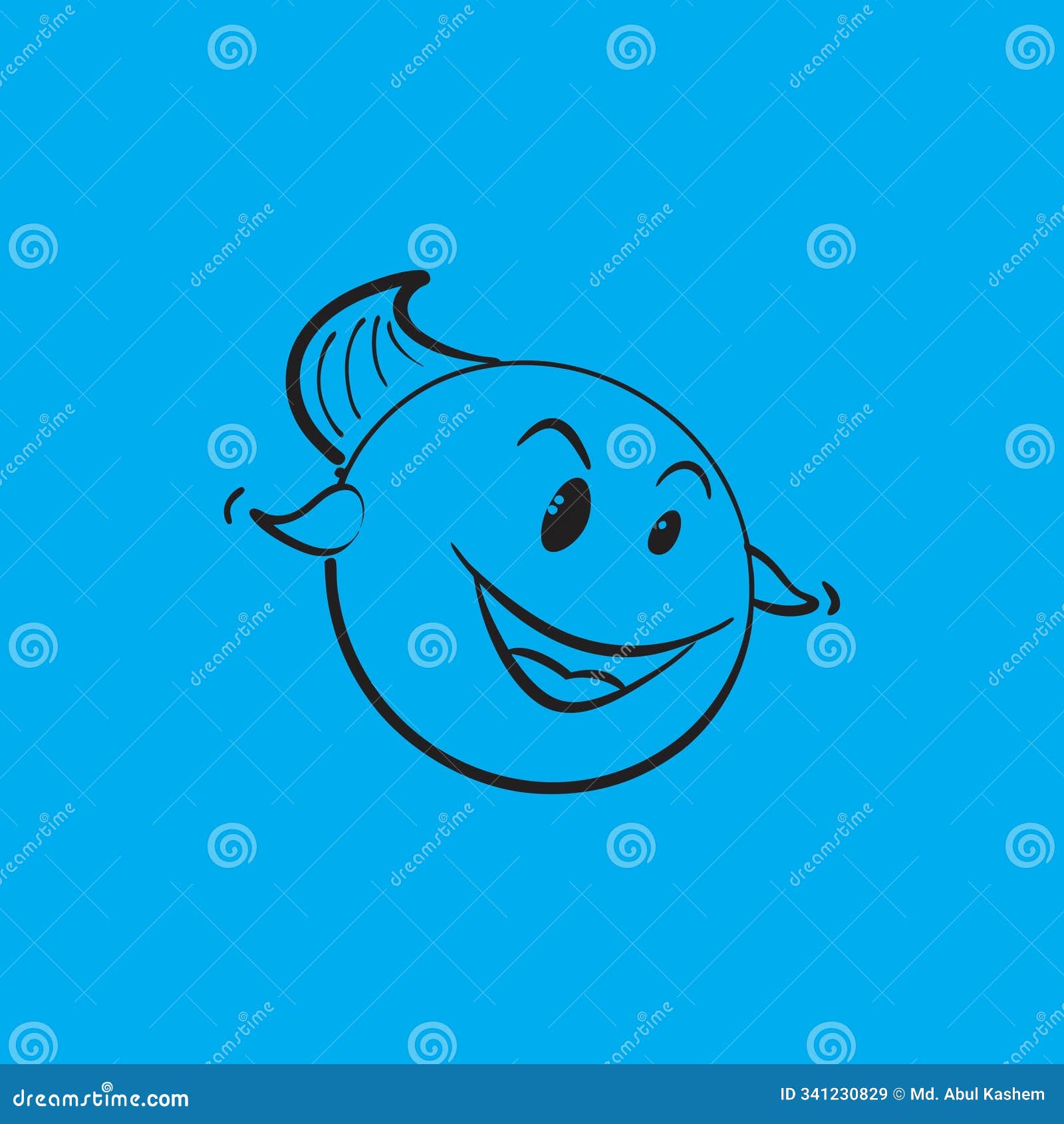 Smiley Face Circle Doodle Artwork of Vector Illustration Stock ...