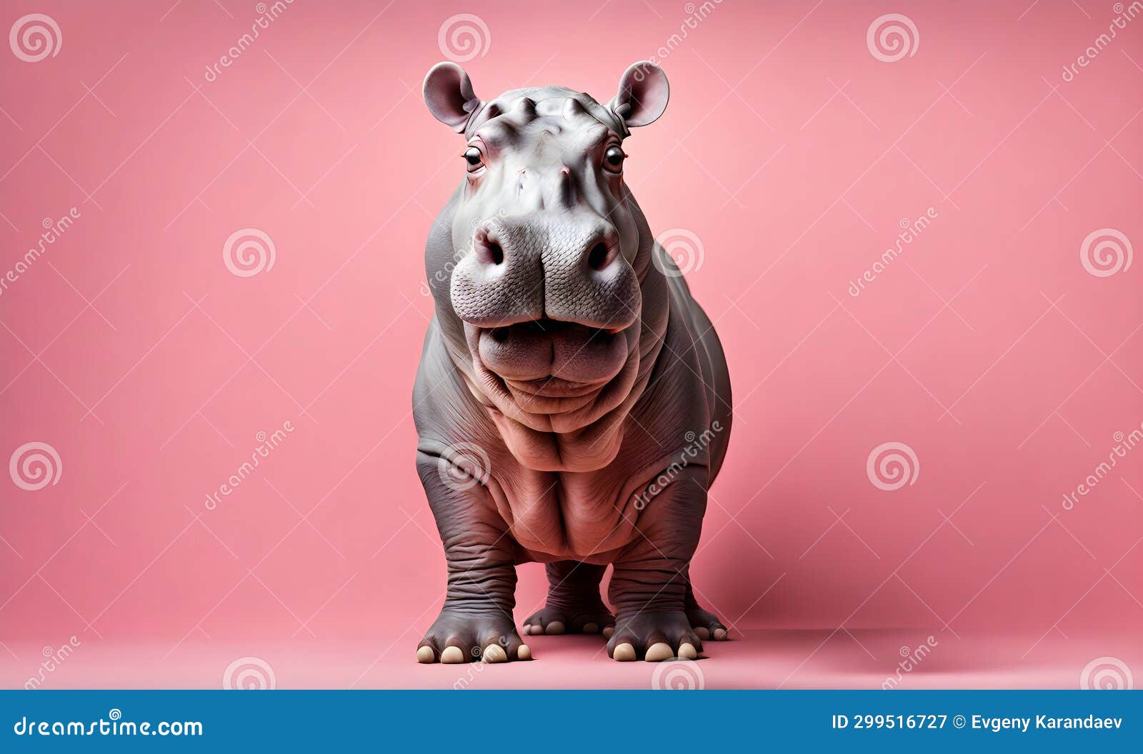 Playful Hippo, a Delightful and Amusing Scene Stock Illustration ...