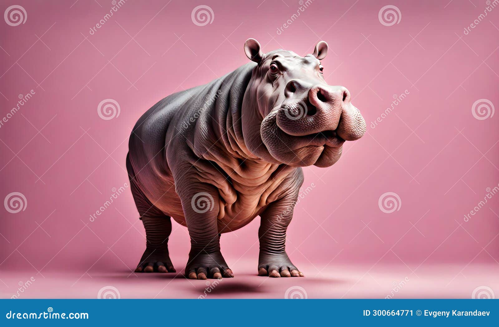 Playful Hippo, a Delightful and Amusing Scene Stock Illustration ...