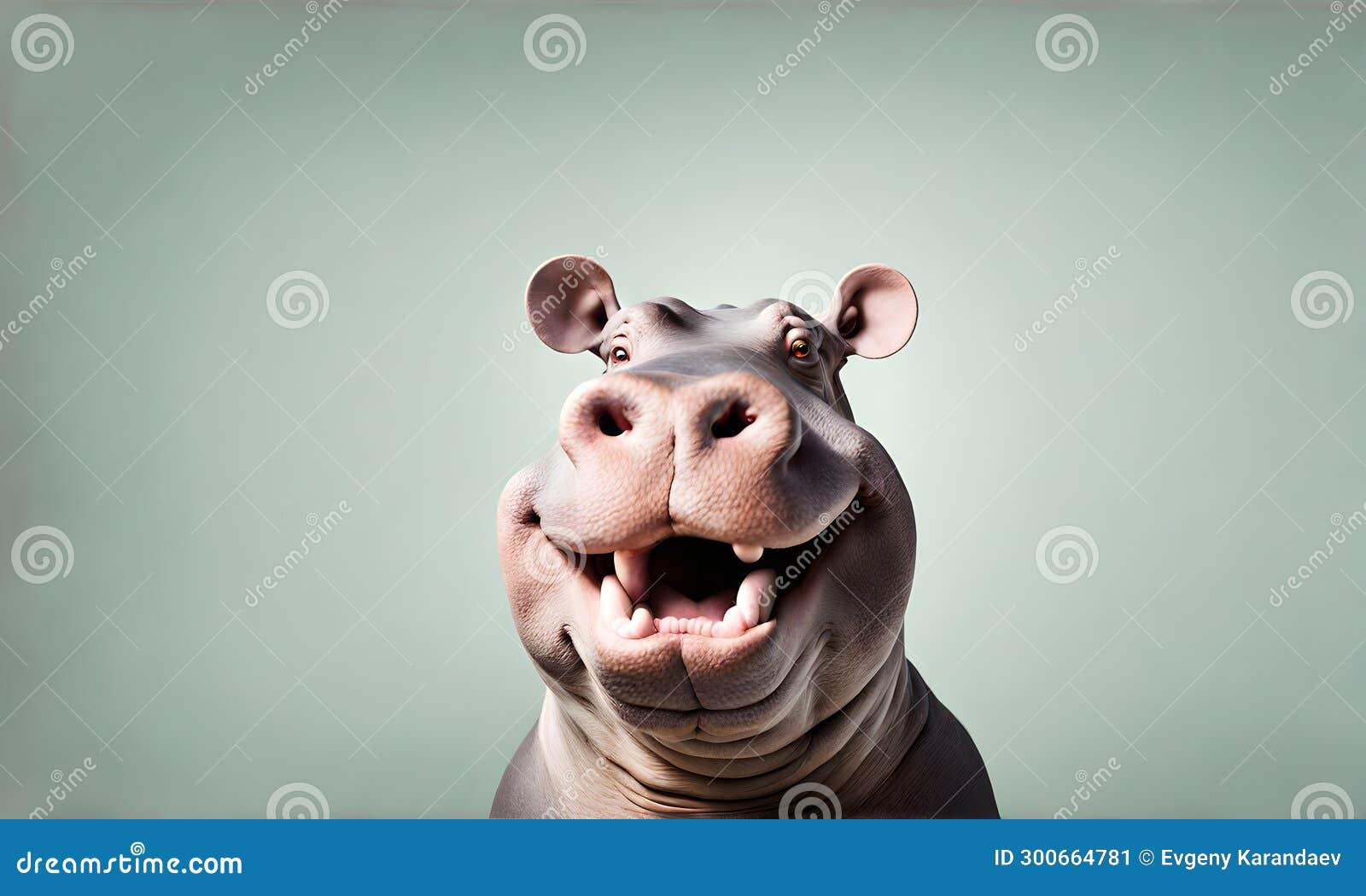 Playful Hippo, a Delightful and Amusing Scene Stock Illustration ...