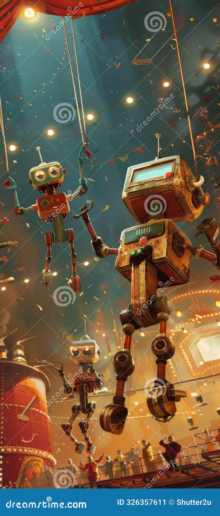 A Playful Illustration of Robots Staging a Circus Performance with ...