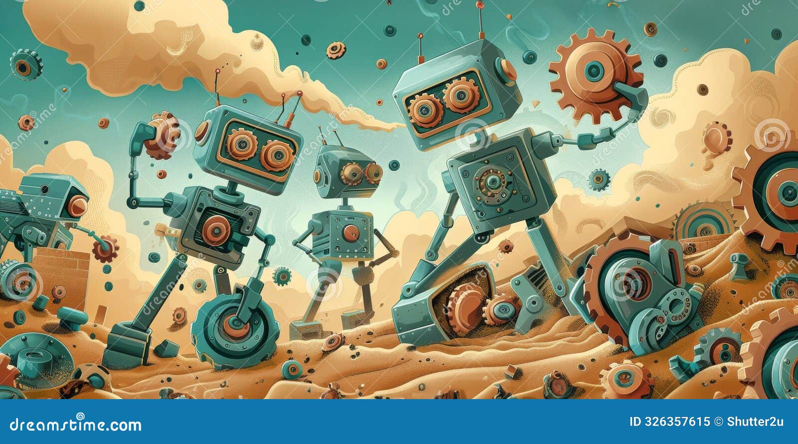 A Playful Illustration of Robots Staging a Circus Performance with ...
