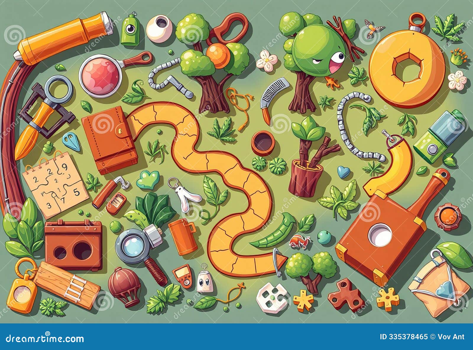 Playful and Interactive Designs with Hidden Objects Mazes and Pu Stock ...