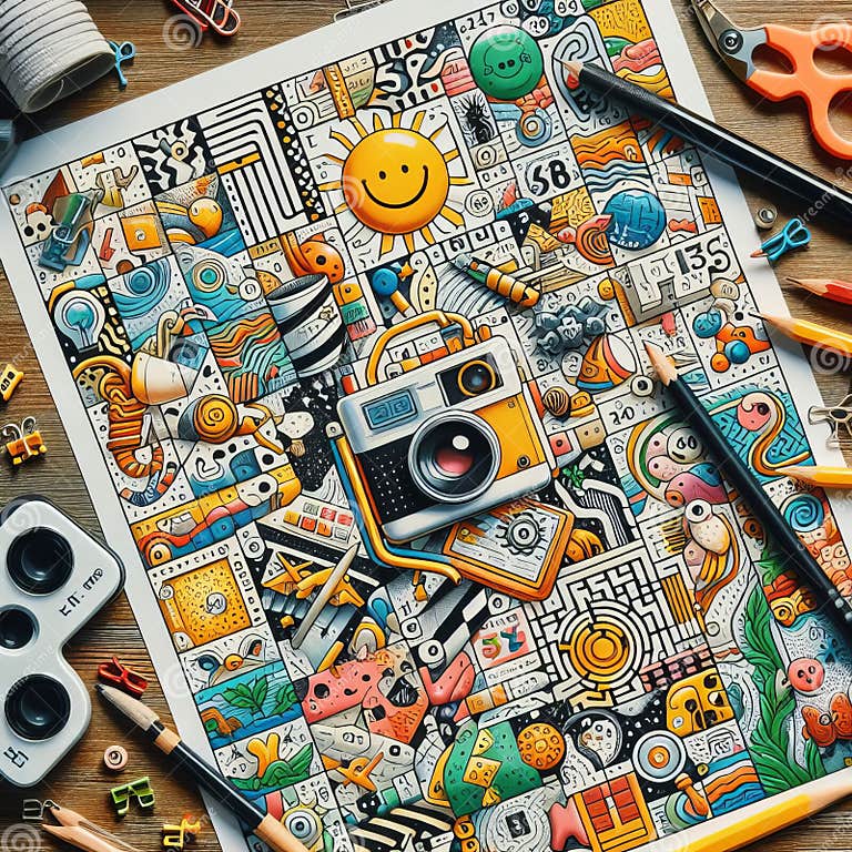 Playful and Interactive Designs with Hidden Objects, P Stock Photo - Image of playfu, puzzles ...
