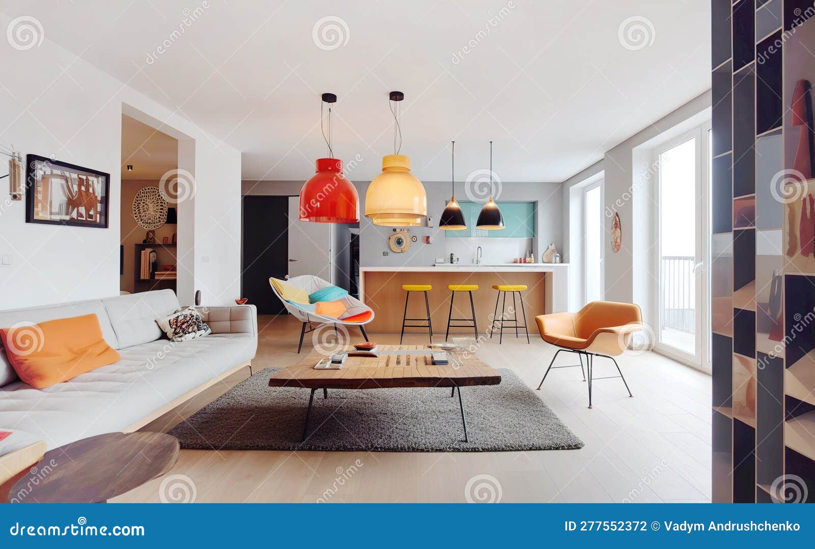 Playful Interior Design of Modern Living Room. Created with Generative ...