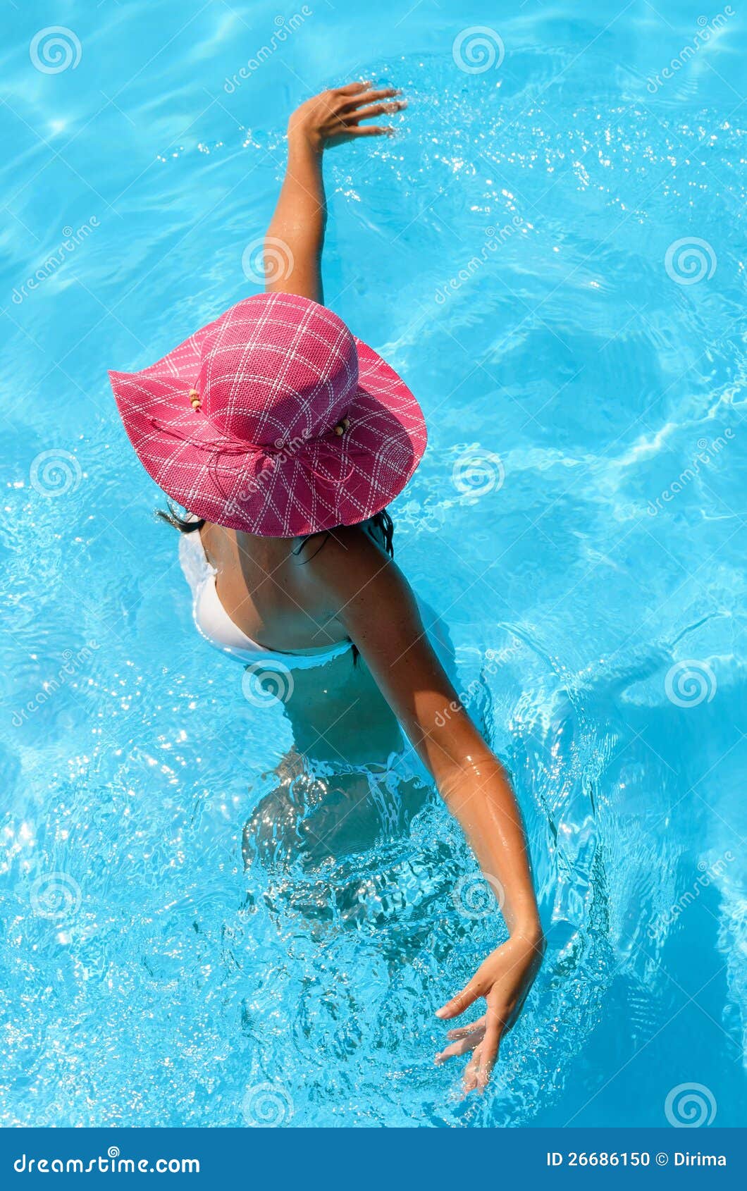 Playful lady in pool stock photo. Image of resort, cheerful - 26686150