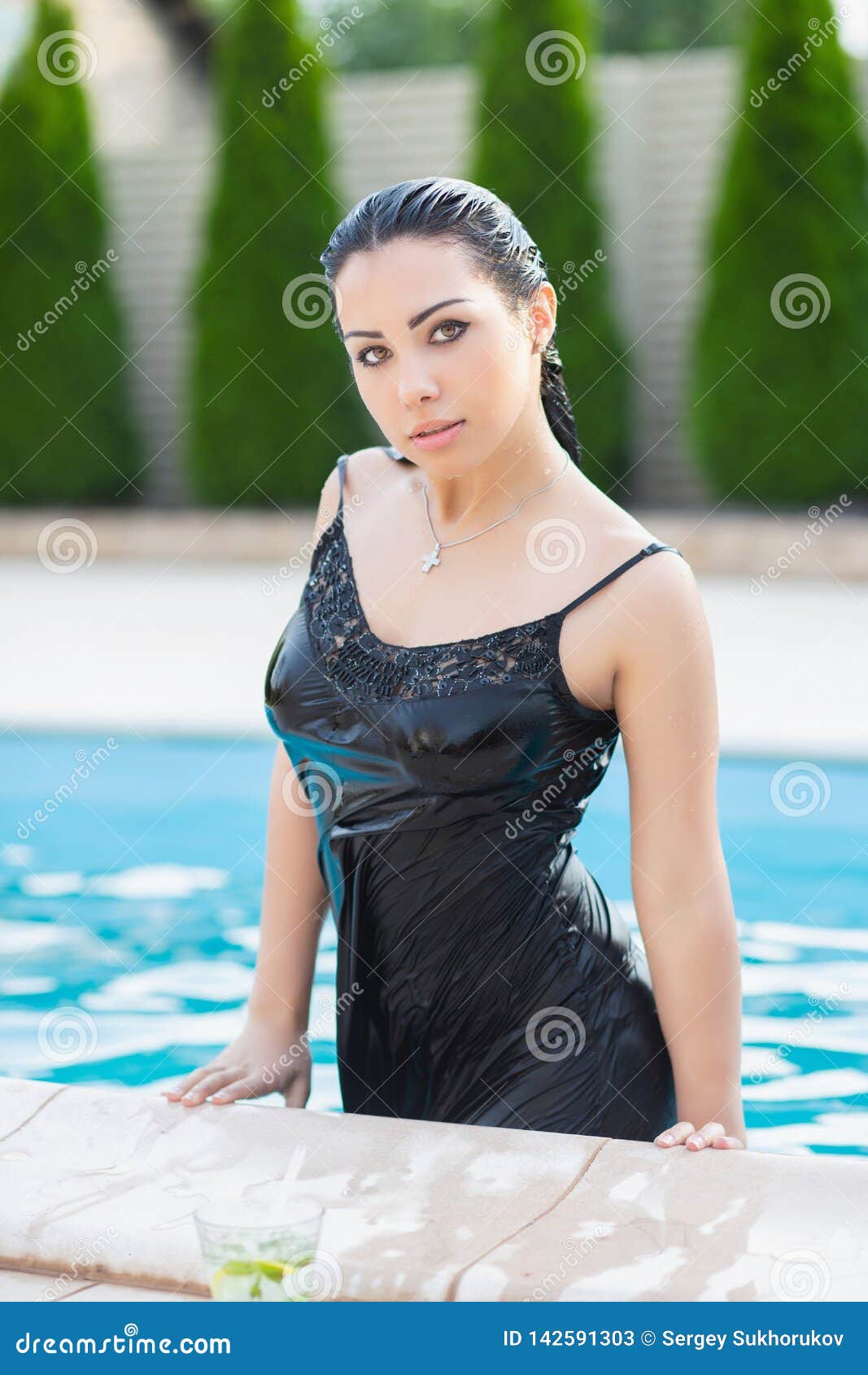 Playful Lady Posing in the Summer Stock Image - Image of beauty ...
