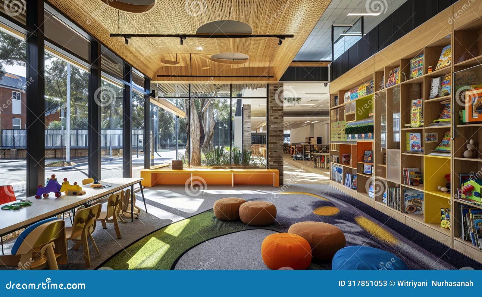 Playful Learning Hub Room Interior . Generative Ai Stock Illustration ...
