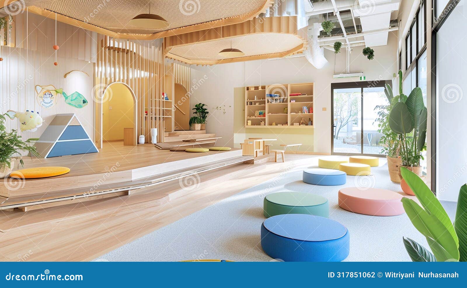 Playful Learning Hub Room Interior . Generative Ai Stock Illustration ...