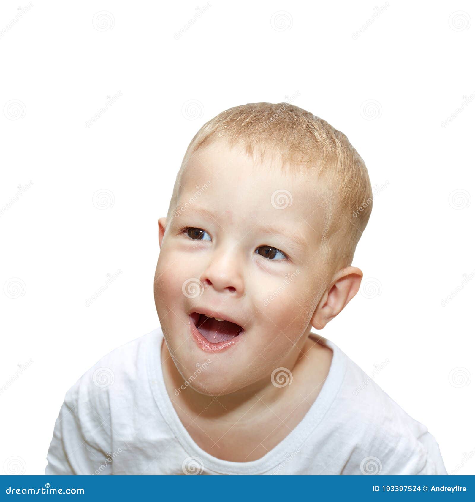 Playful Little Child on a White Background Stock Photo - Image of good ...