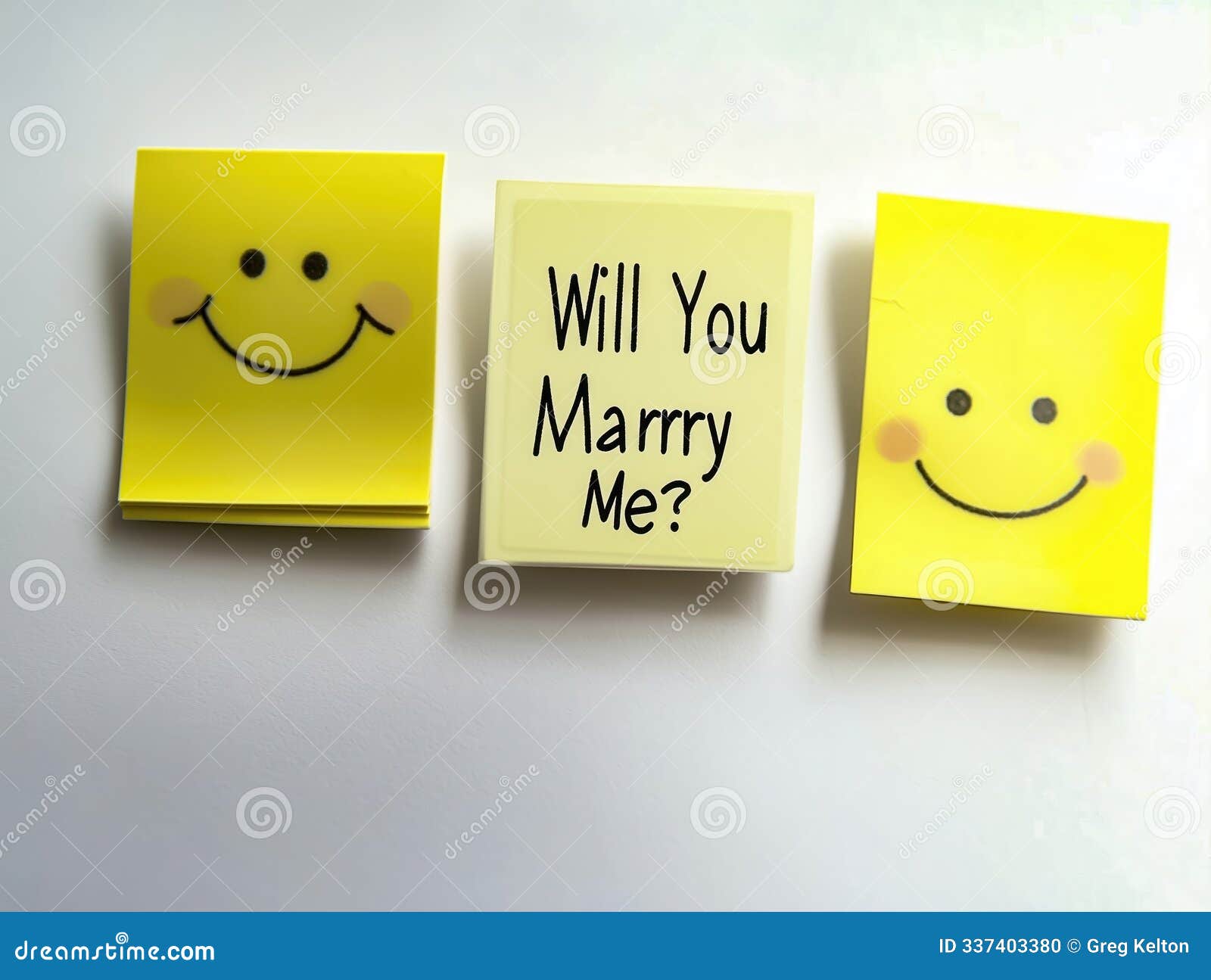 Playful Marriage Proposal Using Sticky Notes with Smiley Faces on a ...
