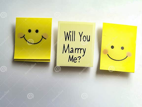 Playful Marriage Proposal Using Sticky Notes with Smiley Faces on a ...