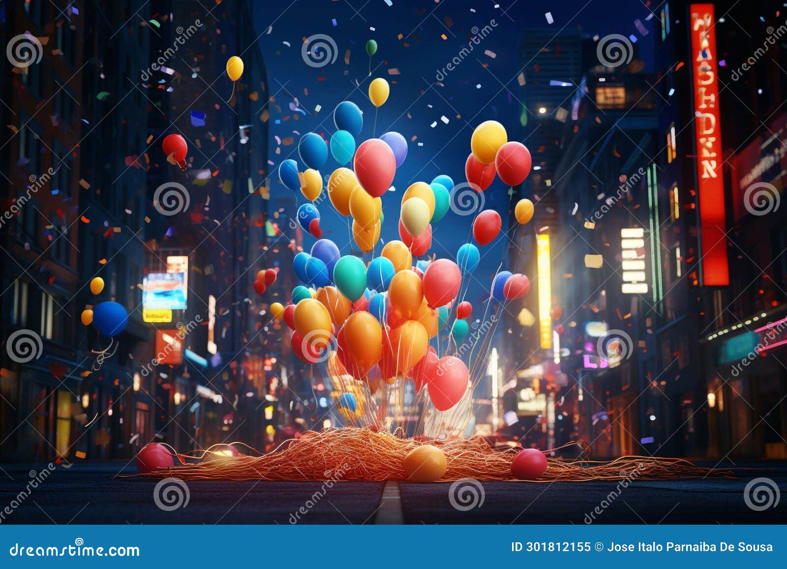Playful New Years Scene With Cartoonstyle Royalty-Free Stock Image ...