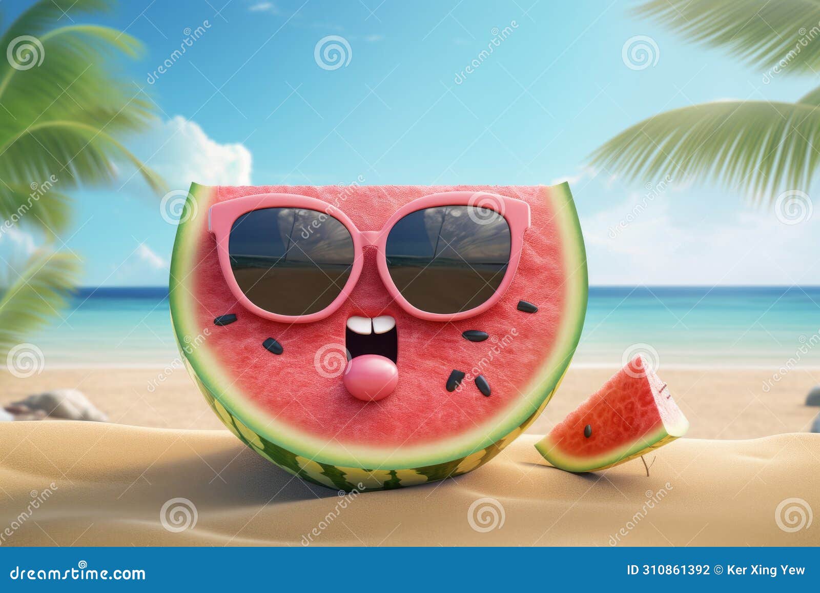 Playful Watermelon Pixel Art: A Playful 8-bit Game Item Stock ...