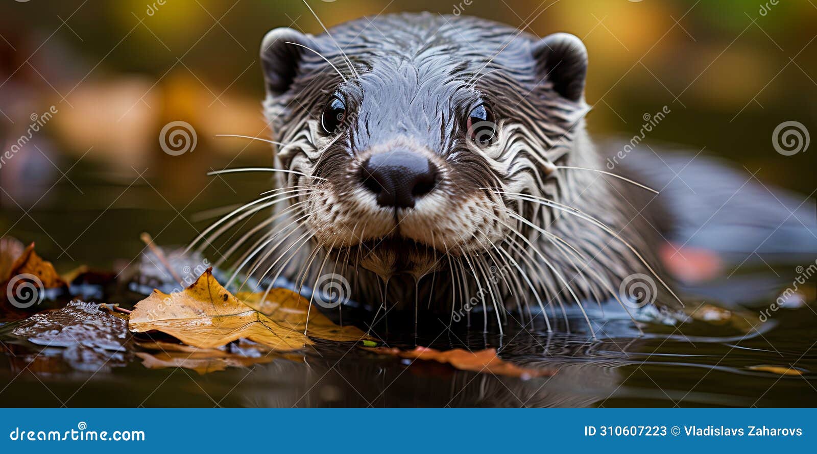 A Playful Otter Floating on Its Back in a Clear Mountain Stream ...