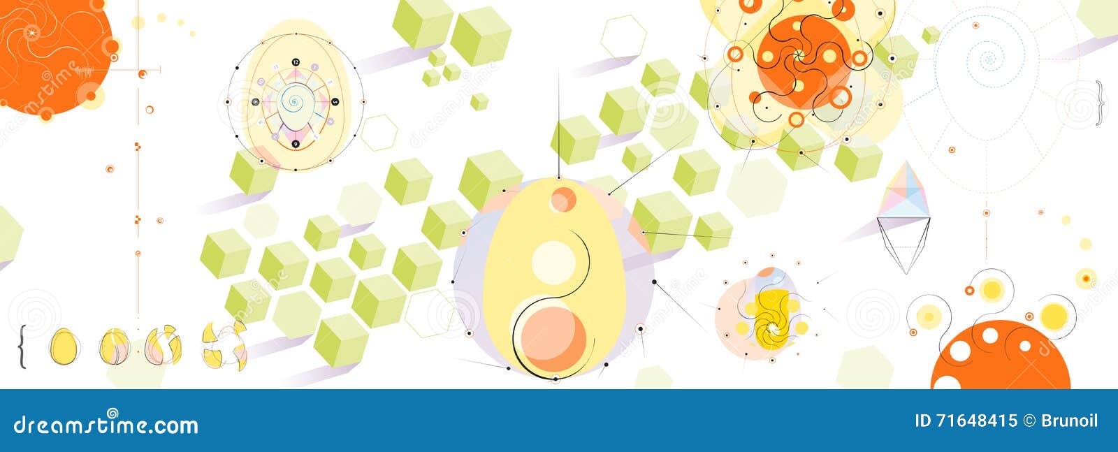 Panoramic Abstract Background With Glowing Lines In The Form Of A ...