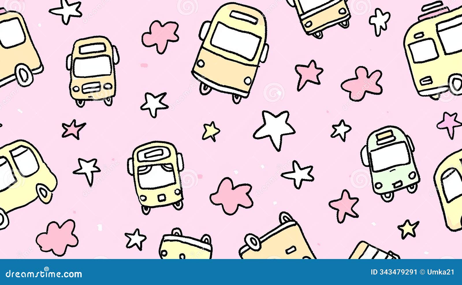 Red Buses, Seamless Pattern Vector Illustration | CartoonDealer.com ...