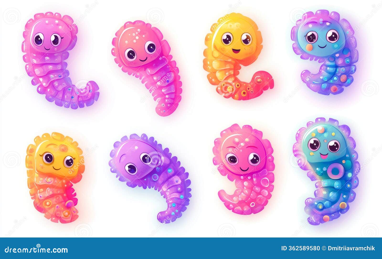 A Playful Pattern of Vibrant Cartoon Germs and Bacteria, Displaying a ...