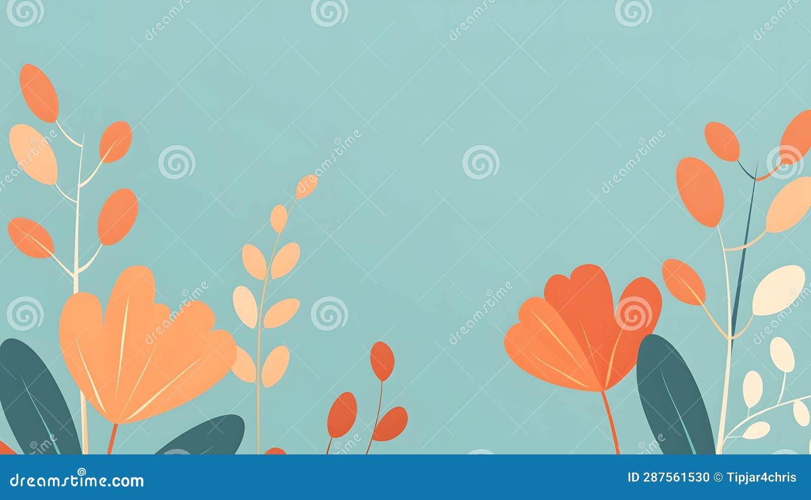 Playful Plant Animation: Animated Leaves and Waves in Light Teal Stock ...