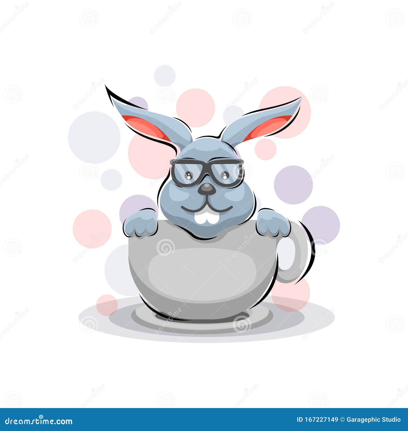 Playful Rabbit Mascot Cartoon Design Vector Stock Illustration ...