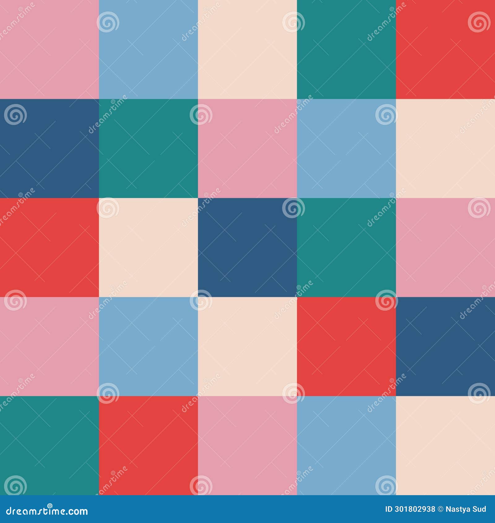 Playful Retro Mosaic Background. Colourful Checkerboard Pattern ...