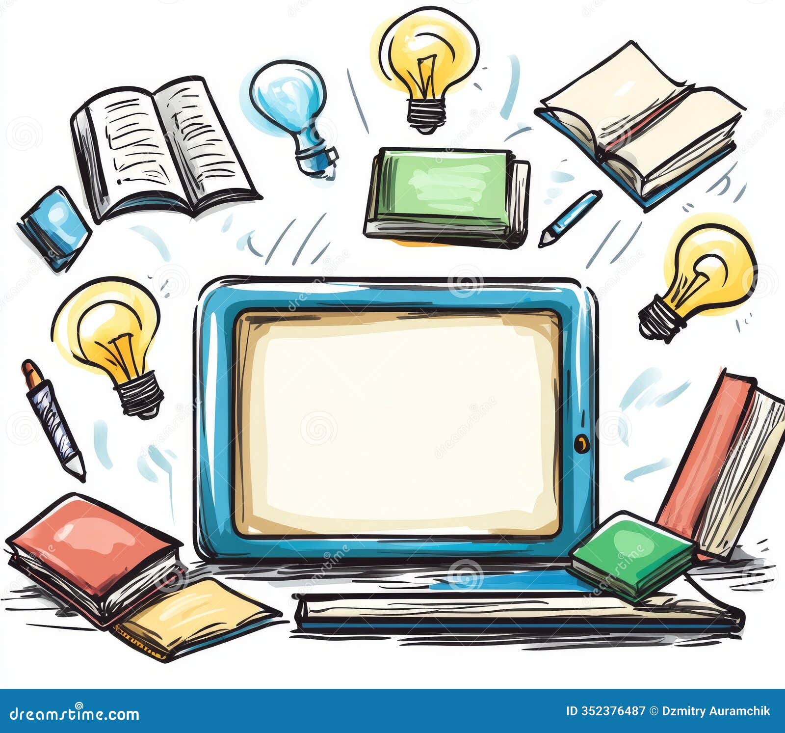 A Playful Sketch of an IPad Showcasing Creative Symbols that Represent ...