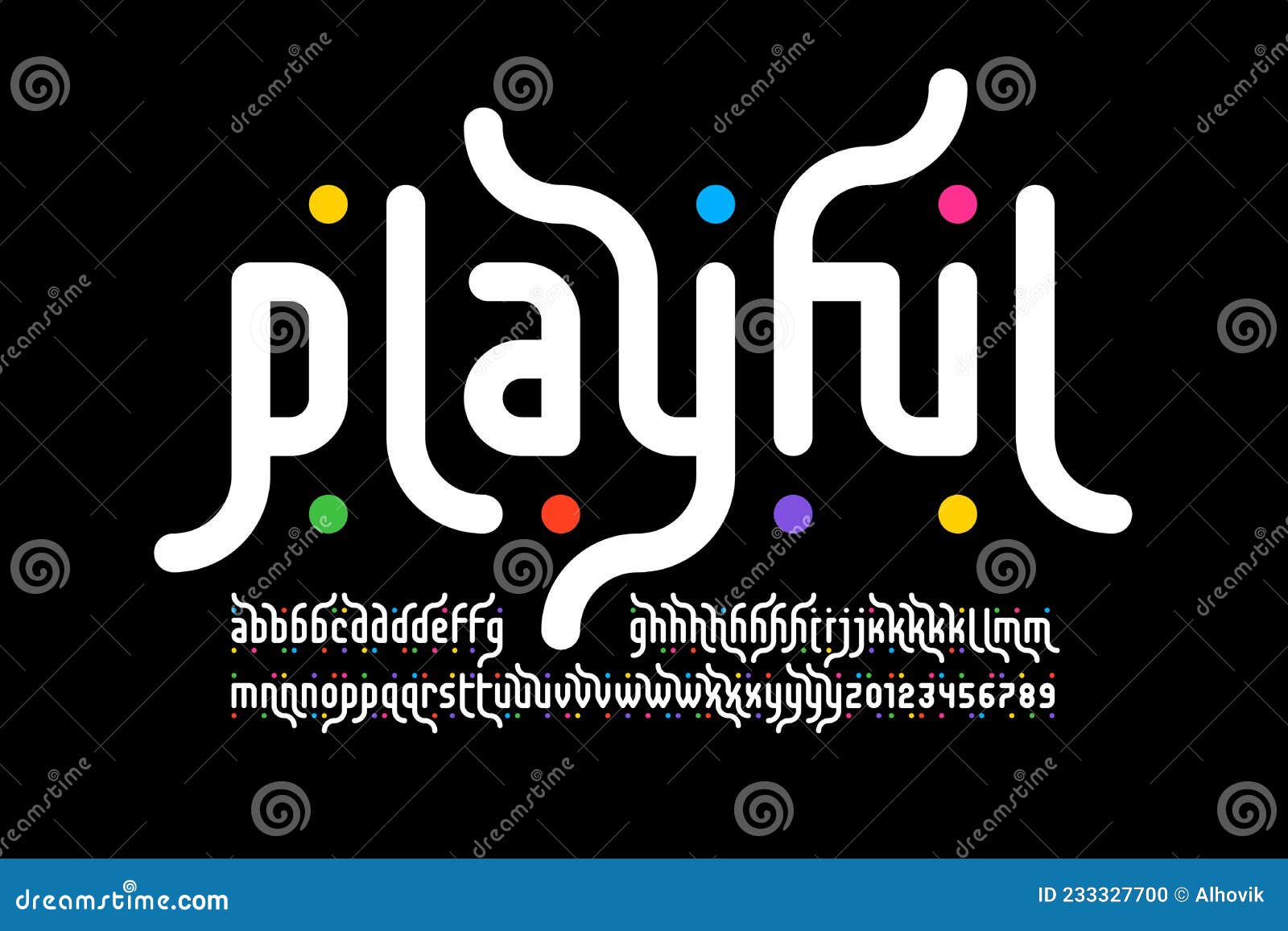 Playful style font stock vector. Illustration of design - 233327700