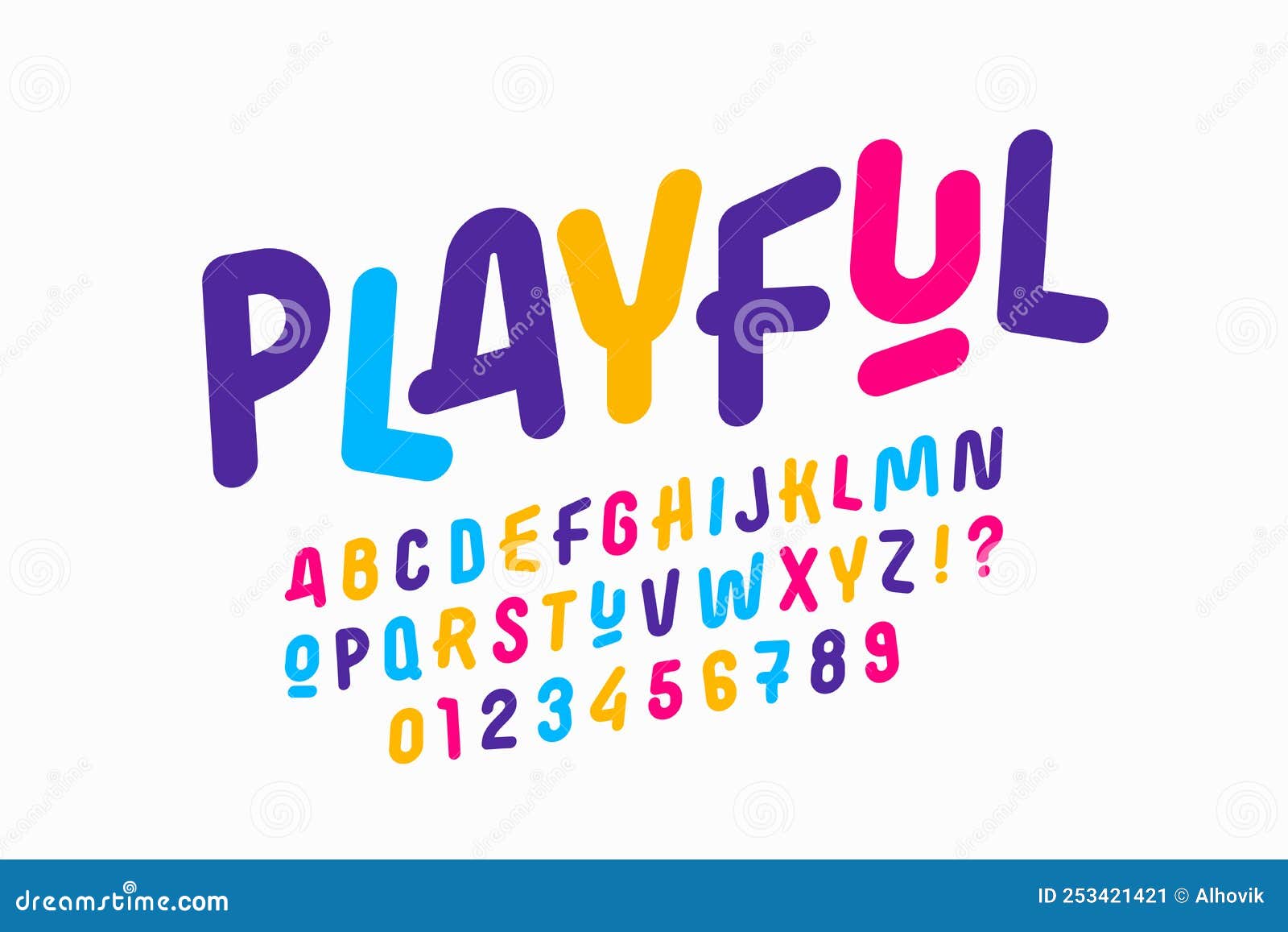 Playful Style Letters Font Design Stock Vector - Illustration of ...