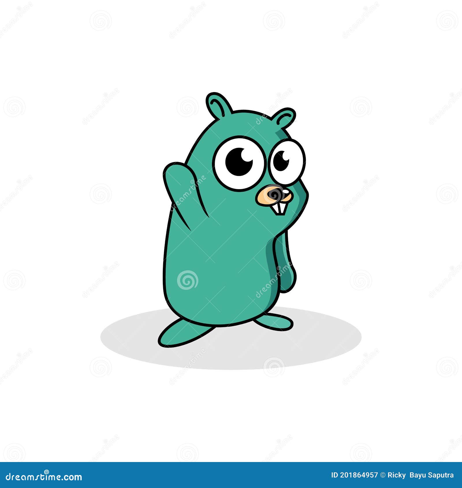 Playful Timid Gopher Cartoon Mascot Vector Illustration Stock Vector ...