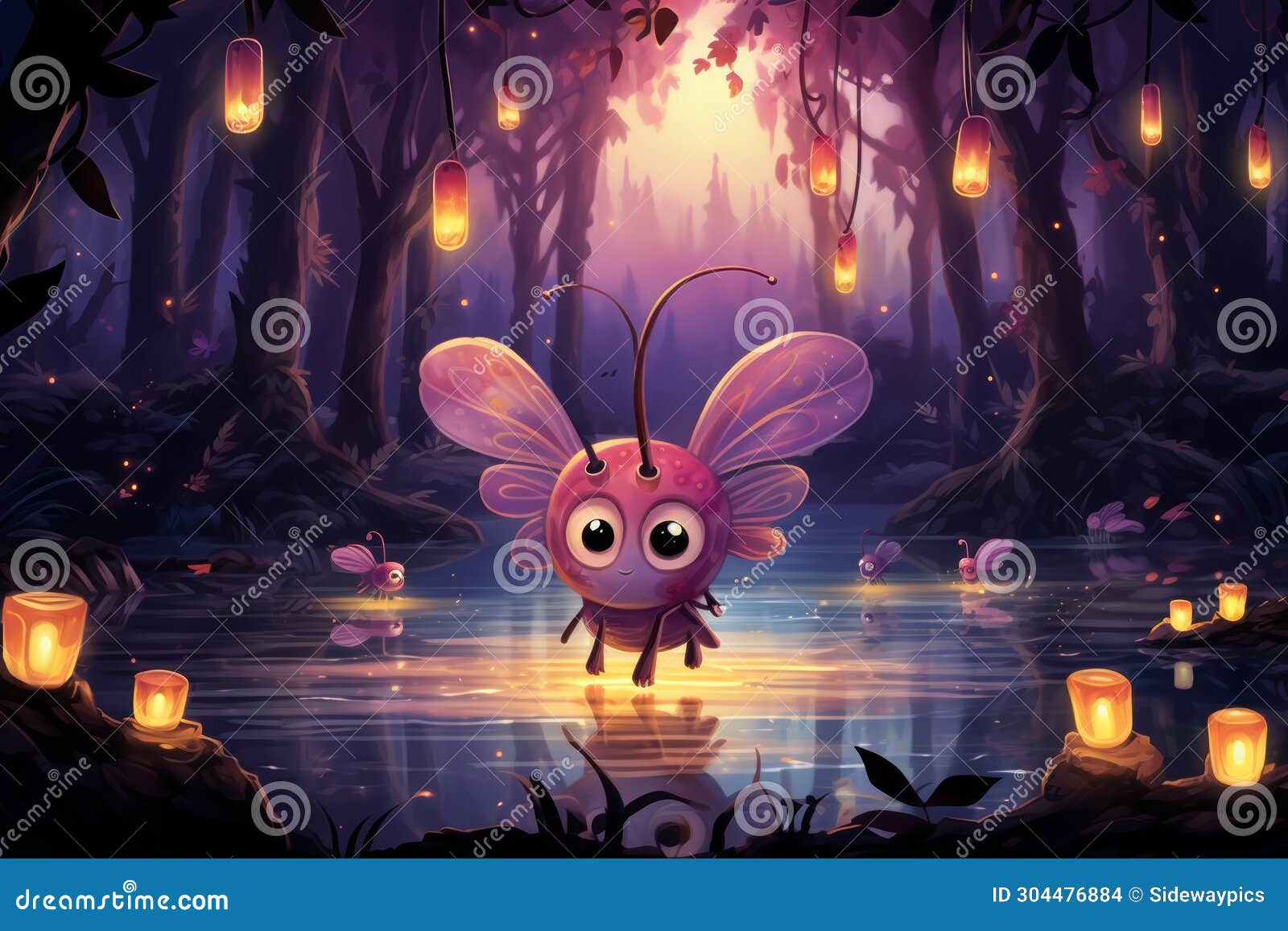 Playful Twilight Fireflies, Dancing in the Fading Light, Casting a Soft Glow on the World ...
