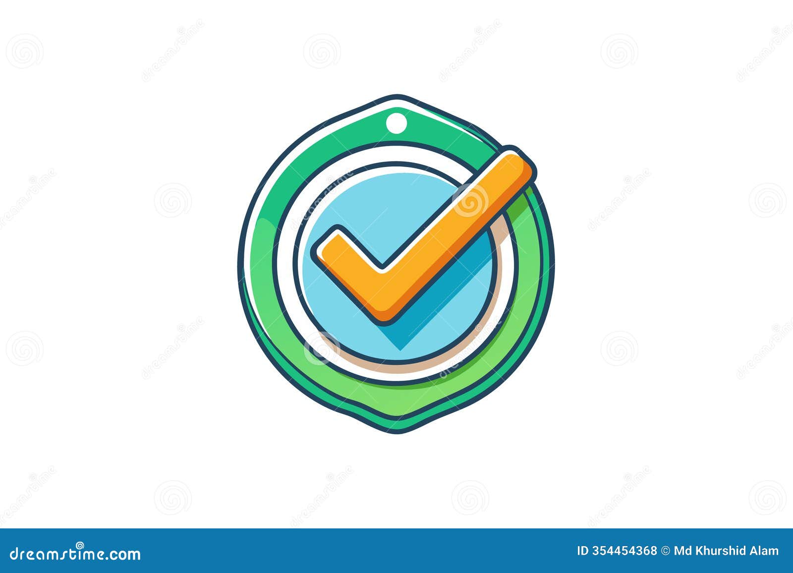 Playful and Vibrant Vector Illustration of a Verification Check Mark ...