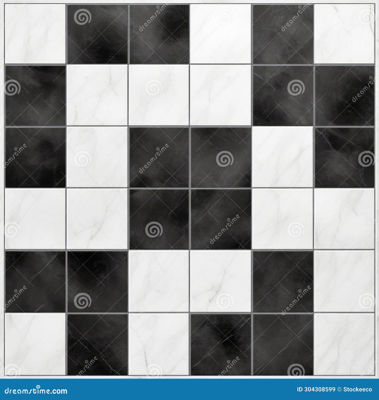 Playful Visual Puzzles: Realistic Marble Tile with Black and White ...
